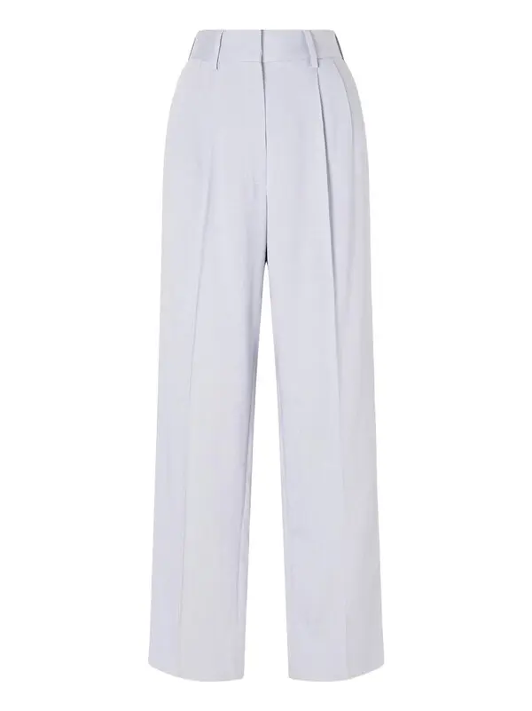 BLAZÉ MILANO Pleated Tapered Woven Pants - Blue