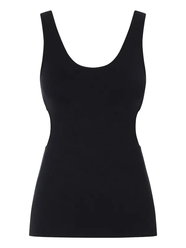 Auralee Cutout Ribbed-knit Jersey Tank - Black
