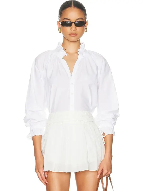 Citizens Of Humanity Loretta Ruffle Top - Optic White