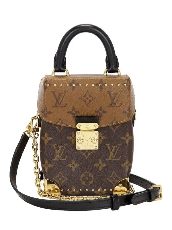 LOUIS VUITTON Monogram Reverse Camera Box Handbag - Brown