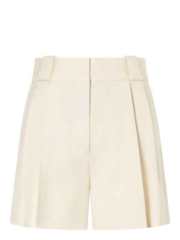 BLAZÉ MILANO Danae Mid-rise Pleated Canvas Shorts - Beige
