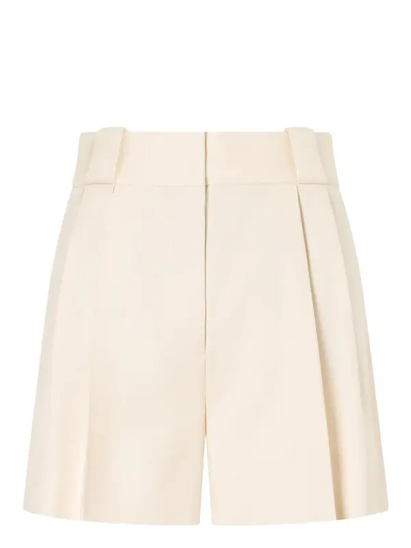 BLAZÉ MILANO Danae Pleated Canvas Shorts - Neutrals
