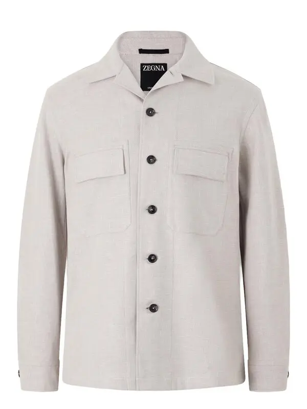 Zegna Woven Overshirt - Gray
