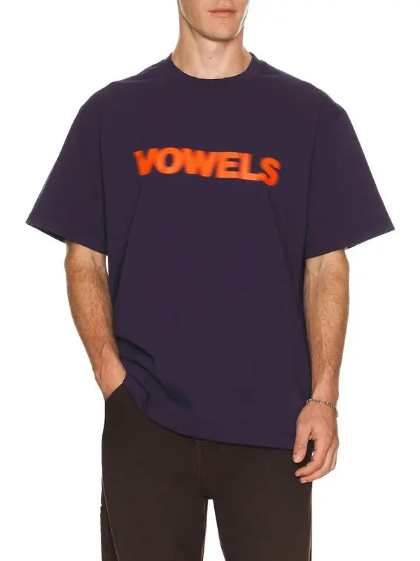 VOWELS Blur Tee - Navy