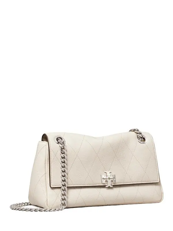 Tory Burch Small Charlie Quilted Shoulder Bag - Light Cream