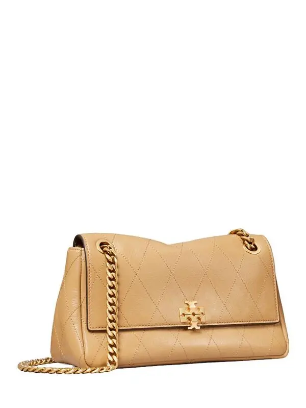 Tory Burch Small Charlie Quilted Shoulder Bag - Pecan