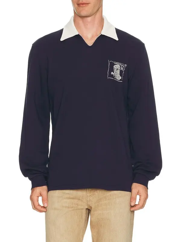 PALMES Boot Open Rugby Shirt - Navy