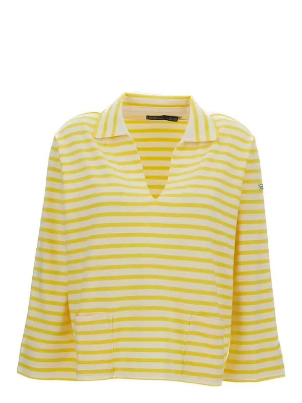 Polo Ralph Lauren Striped V-neck T-shirt - Yellow