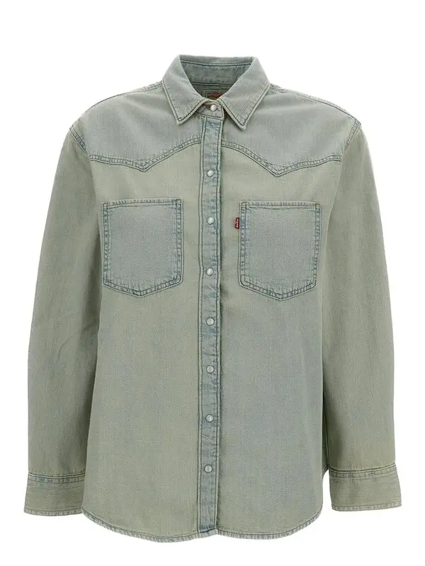 LEVI'S Cotton-blend Denim Western Shirt - Sky Blue
