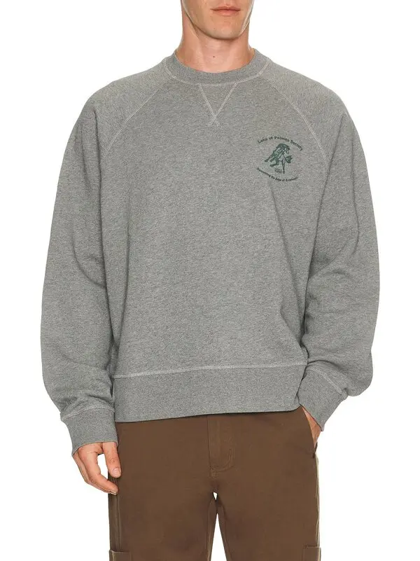 PALMES Lake Raglan Crewneck Sweatshirt - Grey Melange