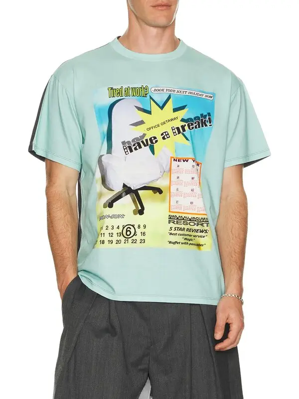 MAISON MARGIELA T-shirt In Blue - Turquoise & Anthracite