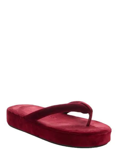 Balenciaga Jet Lag Velvet Platform Flip Flop - Flame