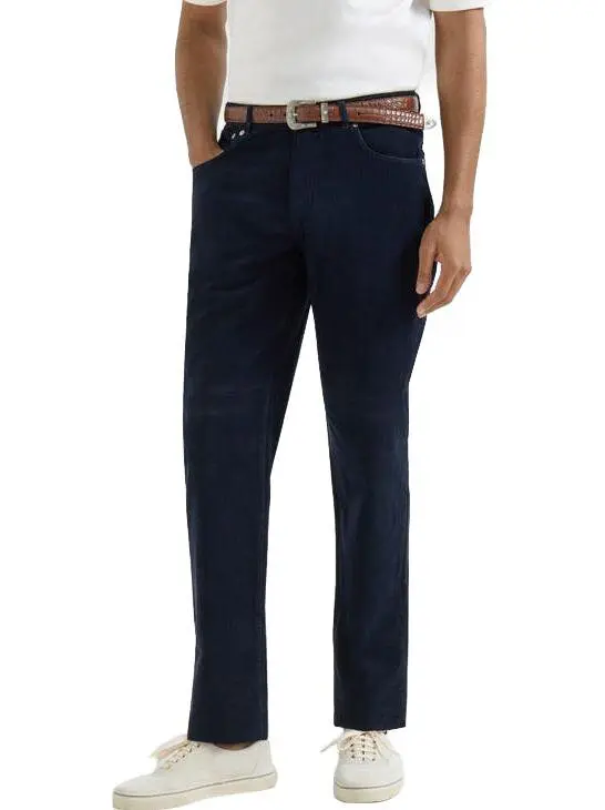 Brunello Cucinelli Five-pocket Corduroy Trousers - Dark Denim