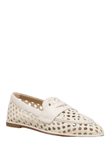 STUART WEITZMAN Spencer Woven Loafer - Cream
