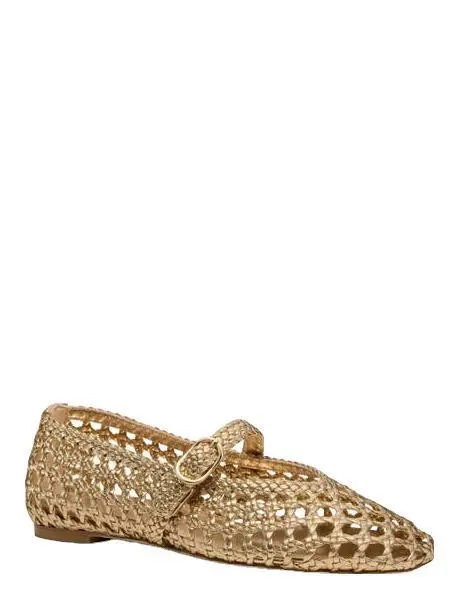 STUART WEITZMAN Prim Mary Jane Flat - Golden