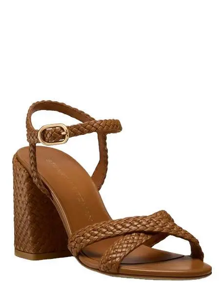 STUART WEITZMAN Alyssa Woven Ankle Strap Sandal - Boho Tan