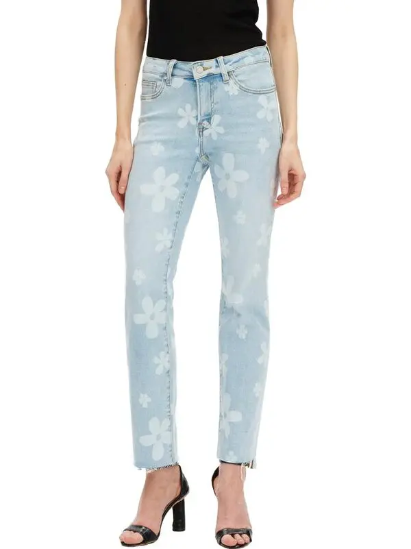BAYEAS Ankle Straight-leg Jeans - Light Blue