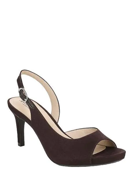 LIFESTRIDE Teller Slingback Platform Sandals - Dark Chocolate