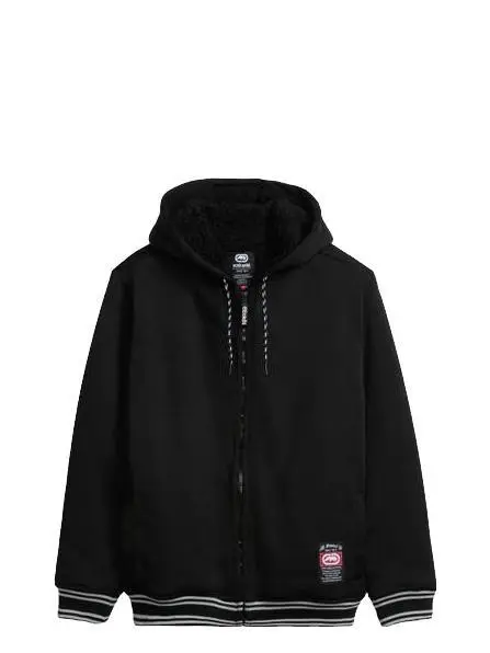 ECKO Faux Shearling Lined Full-zip Hoodie - Black