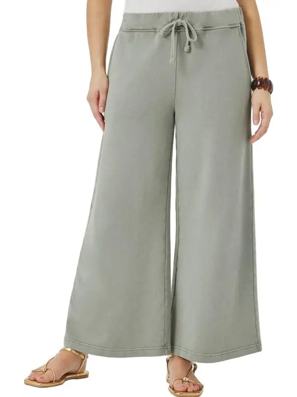 Splendid Terry Crop Drawstring Pants - Eucalyptus Green