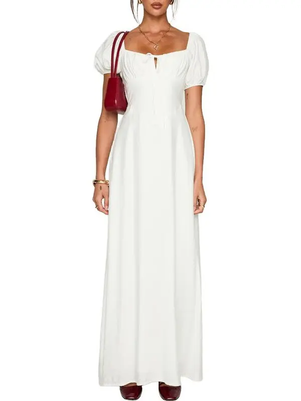 Princess Polly Puff Sleeve Maxi Dress - White