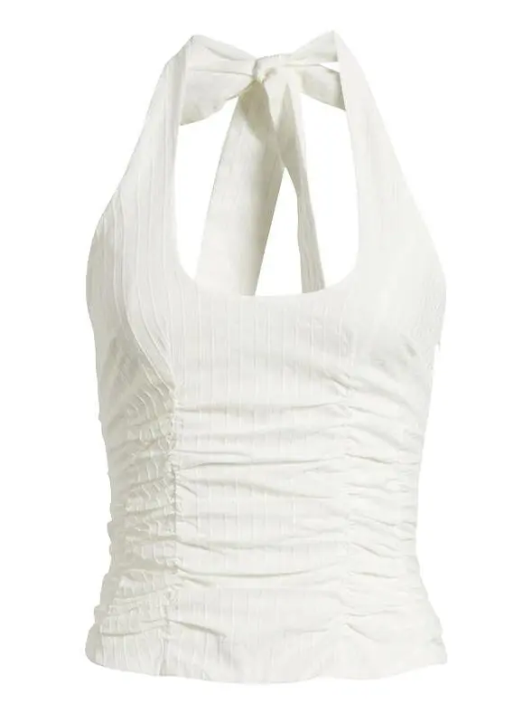 Princess Polly Nataliya Halter Cotton Top - White
