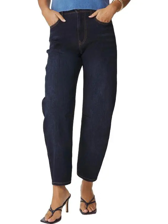 Splendid Ankle Barrel Leg Jeans - Dark Rinse Blue