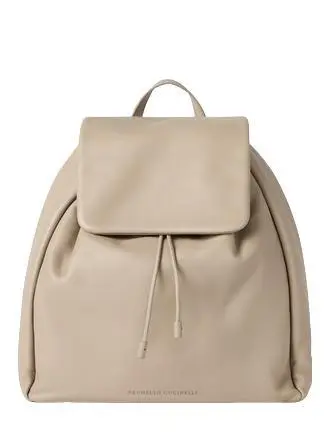 Brunello Cucinelli Leather City Backpack - Buff
