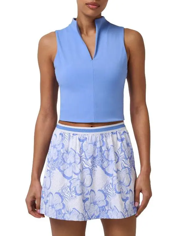 Travis Mathew Moveknit Crop Sleeveless Top - Cornflower Blue