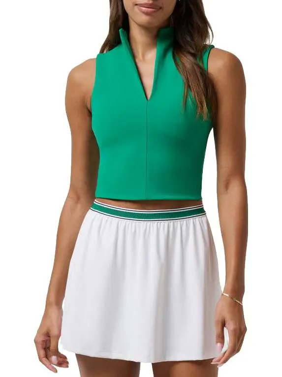 Travis Mathew Moveknit Crop Sleeveless Top - Green Tambourine