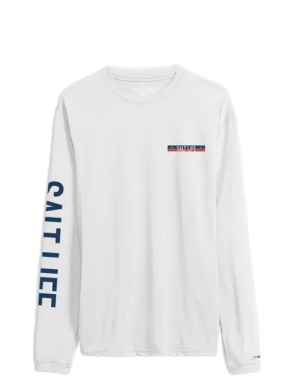 SALT LIFE Tuna Tournament Long Sleeve Slx Performance Tee - White