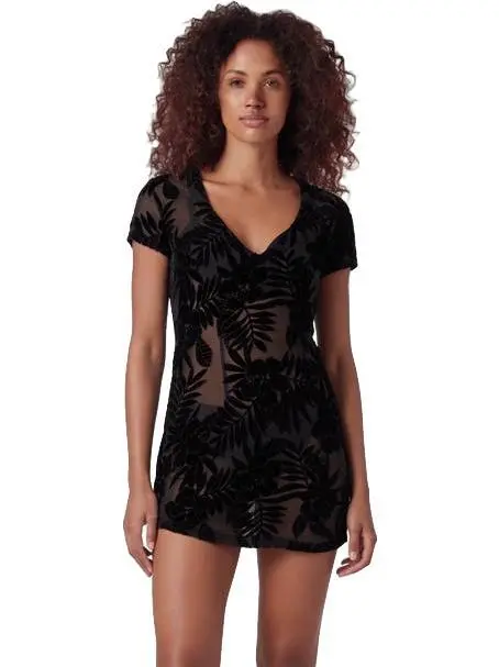 LORDS OF HARLECH Country Floral V-neck Mini Dress - Country Floral Black