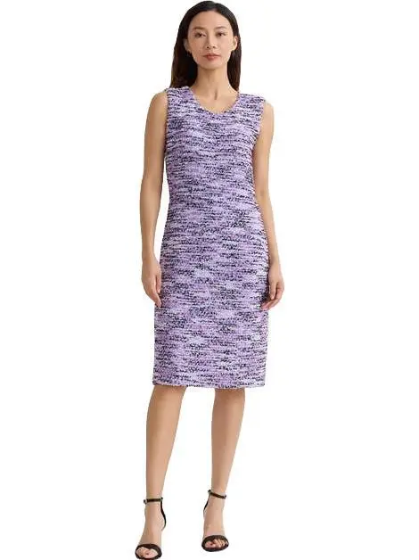 Misook Sleeveless Eyelash Ribbon Knit Sheath Dress - Hushed Lavender