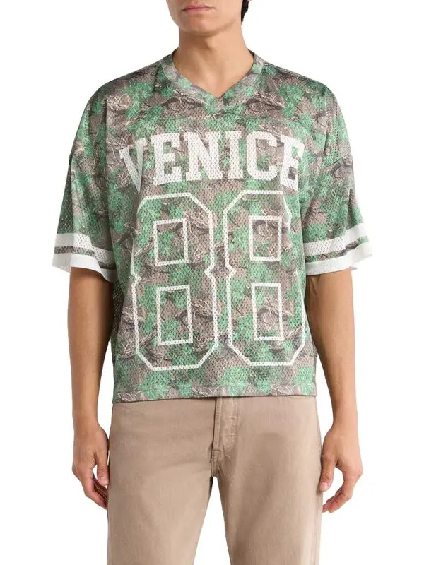 PACSUN Venice Floral Mesh Jersey - Woodland Camo