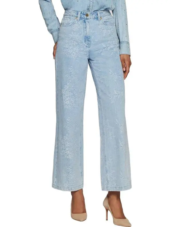 Generation Love Milagro Floral Wide-leg Jeans - Light Blue