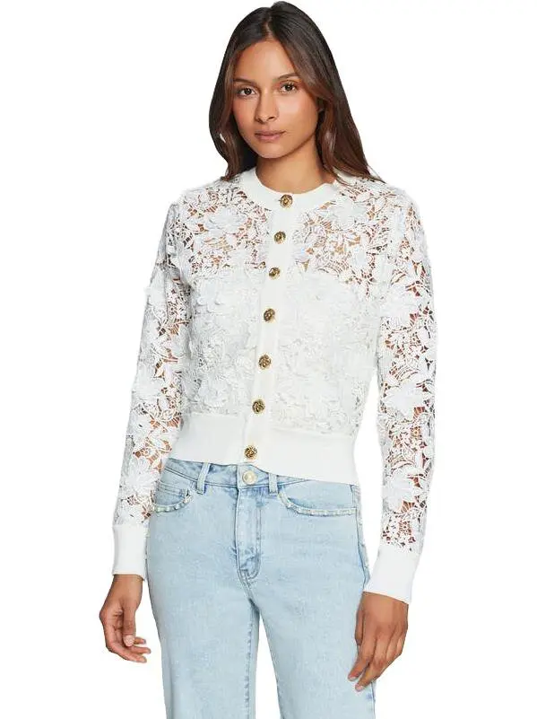Generation Love 3d Butterfly Lace Cardigan - White