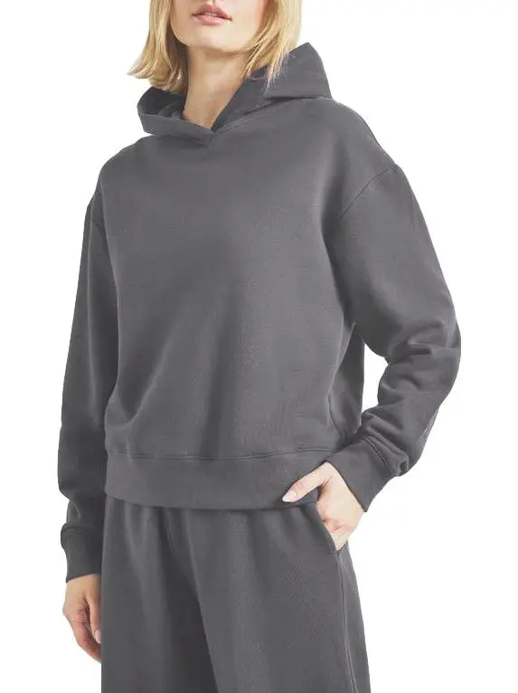 Splendid Laguna Lounge Cotton Hoodie - Lead Black