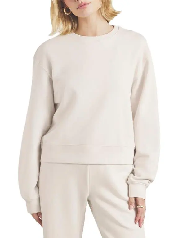 Splendid Cotton Crewneck Sweater - Moonstone White