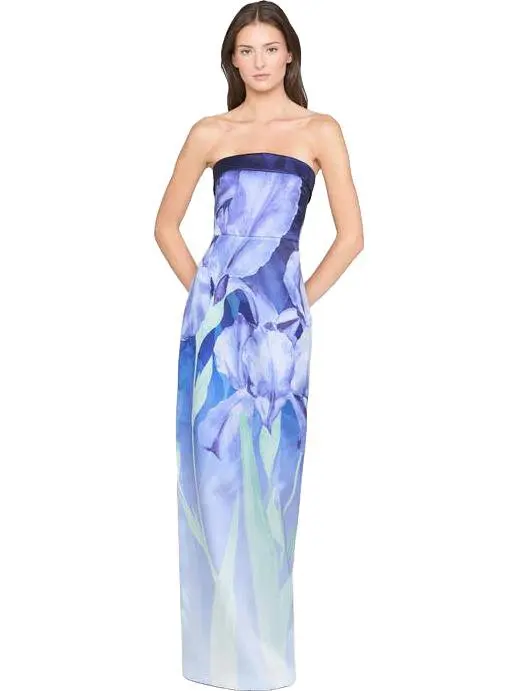 Theia Cyrilla Strapless Column Gown - Moonlight Bloom
