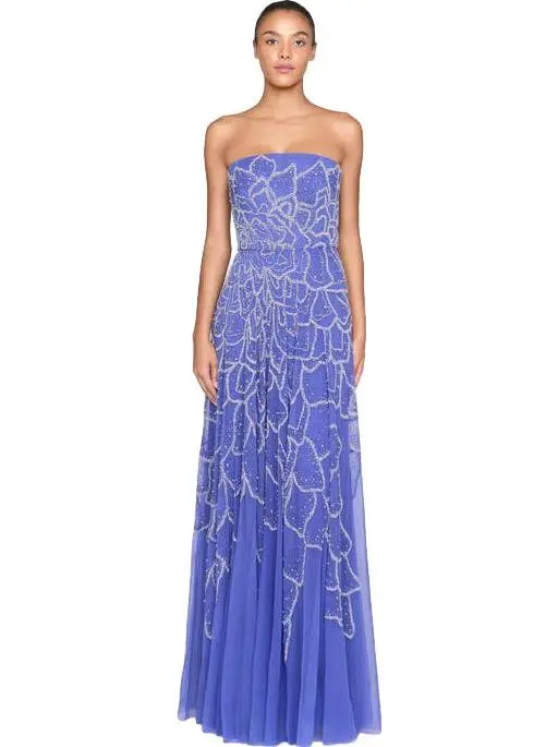 Theia Ombre Beaded Gown - Iris Bloom