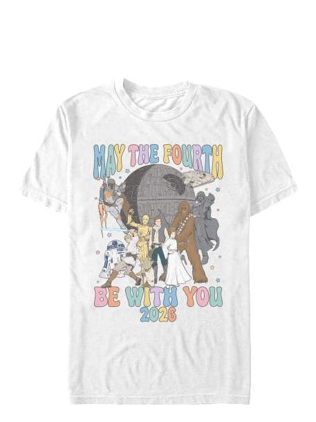 STAR WARS May The Fourth Be 2026 Short Sleeve Graphic T-shirt - White