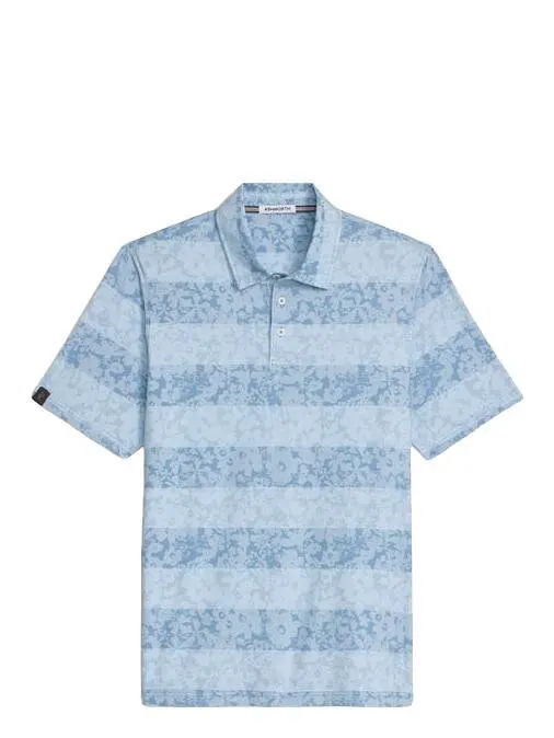 ASHWORTH GOLF Floral Rugby Polo - Denim