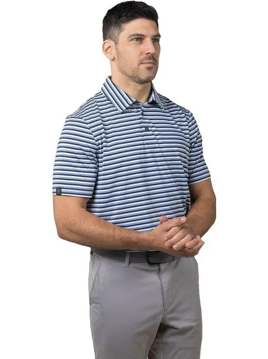 ASHWORTH GOLF Ivy Stripe Polo - Midnight
