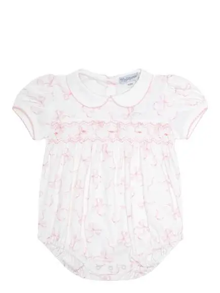 NELLAPIMA Charming Bows Print Smocked Bubblebaby - Pink