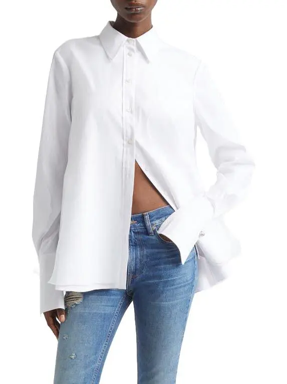 Brandon Maxwell The Vaughn Layered Button-up Shirt - White