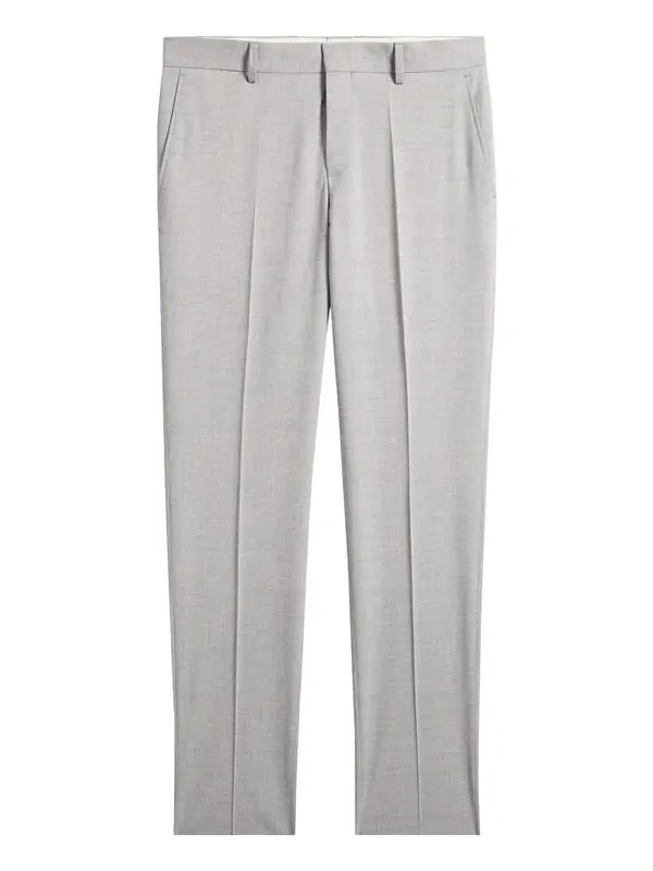 BOSS Genius Slim-fit Wool-blend Dress Pants - Open Grey