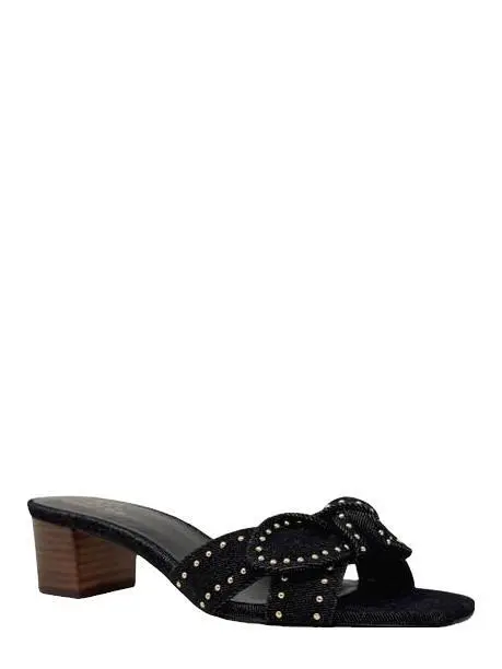 SHU SHOP Guinivere Studded Slide Sandal - Black Denim