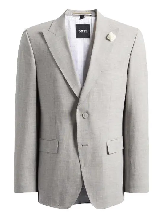 BOSS Hutson Slim-fit Sport Coat - Open Grey