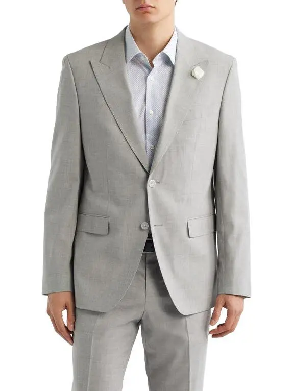 BOSS Hutson Slim-fit Sport Coat - Open Grey