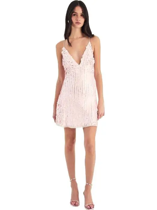 Nasty Gal Embellished Strappy Mini Dress - Baby Pink
